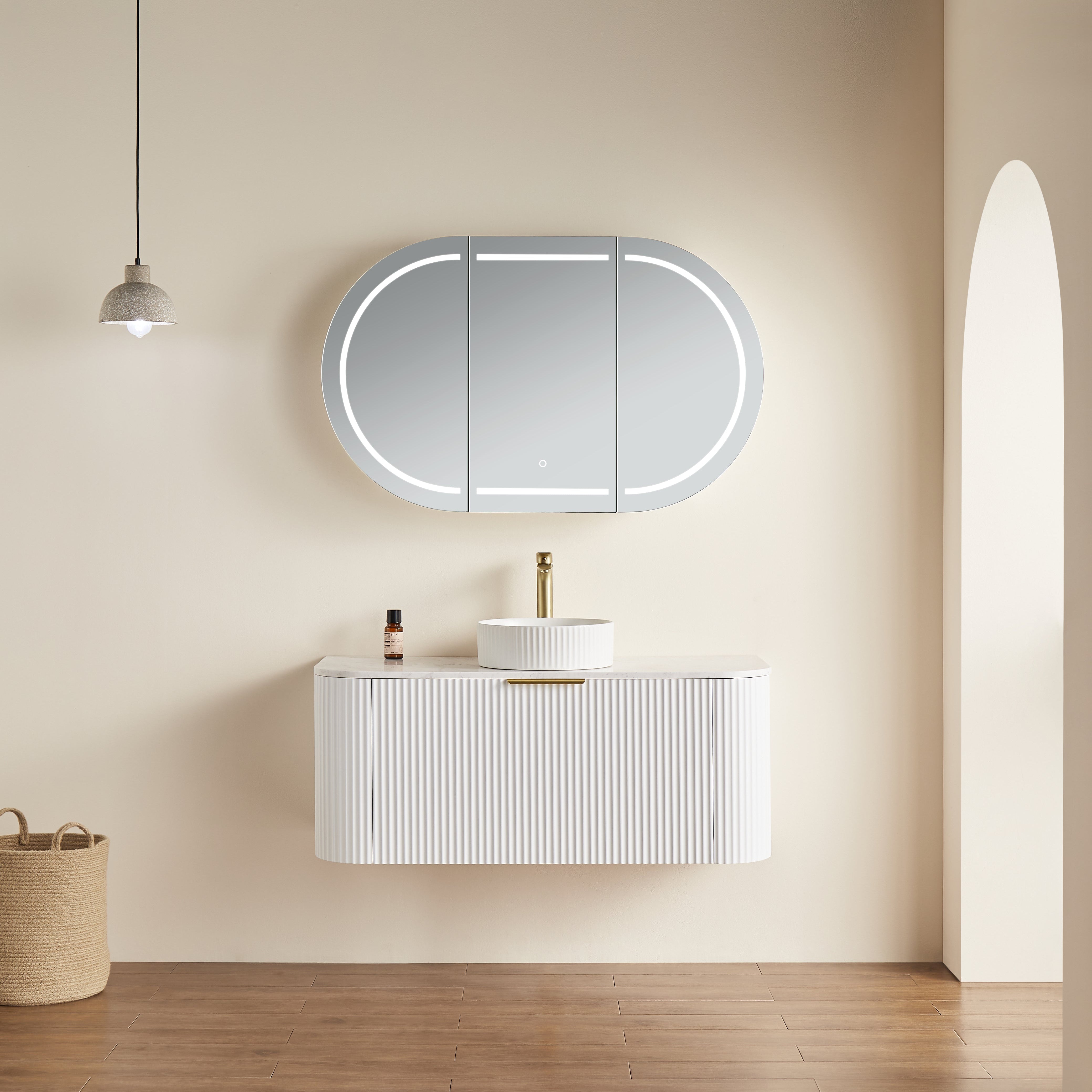 LED PVC Mirror Shaving Cabinet – Modern Bathroom Storage 1200/1500mm ...