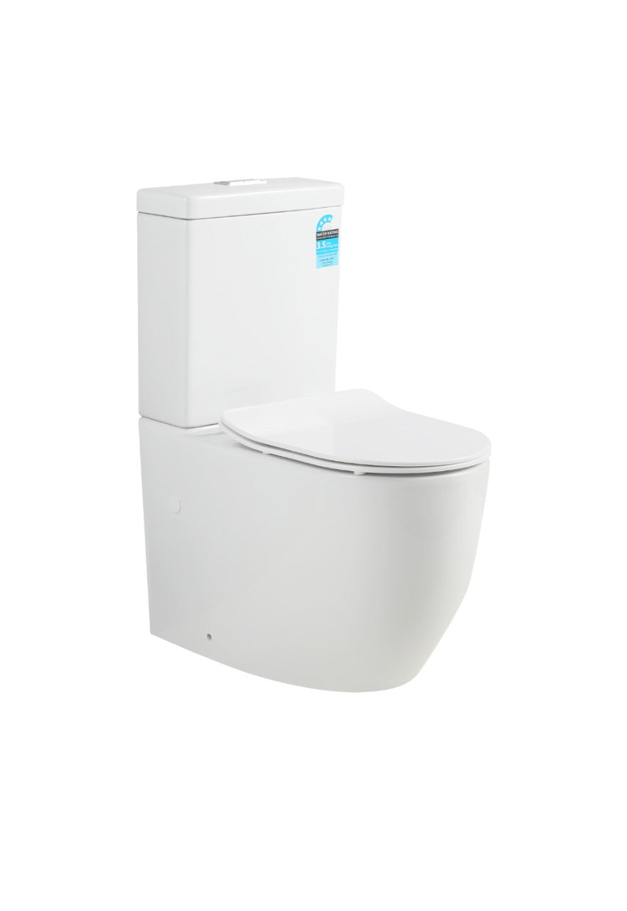 630*380*835mm Back to Wall Veda Rimless Toilet Suit LUX025/-B/-MB Trap ...